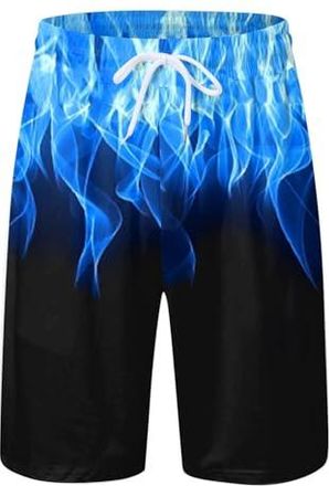 Generic Maillot de bain pour homme avec doublure en maille, poches short de plage, bleu, XXL
