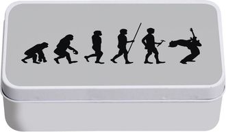 Fabulous Metallbox, Grau - Evolution E-Gitarre Solo Musik Instrument Rock - 11 x 18,5 x 5,5 cm - Aufbewahrungsbox, Schlüssel, Werkzeug, Lunchbox, Zucker, Kekse