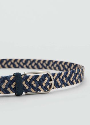 Mango Ceinture &eacute;lastique tress&eacute;e couleurs bleu marine - Homme - 100 - MANGO MAN