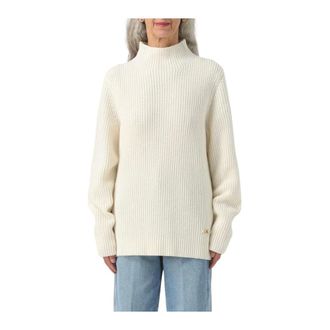 Michael Kors Femme, Pulls, Beige, Taille: 40 FR Pull Ras du Cou C&ocirc;tel&eacute; en Laine M&eacute;rinos