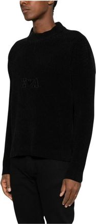 Emporio Armani Pull Col Rond &agrave; Logo - Homme - Pulls - Noir - Taille: 3XL