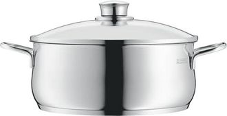 WMF Diadem Plus Kochtopf 16 cm klein, Glasdeckel, Topf 16cm, Bratentopf Induktion 1,5l, kleiner Topf Cromargan Edelstahl poliert, Nudeltopf, unbeschichtet