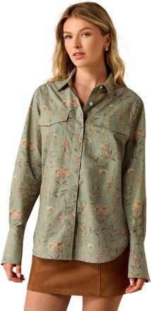 Ariat Womens Wolseley Shirt Long Sleeve in Botanical Print, Size X-Small, by Ariat