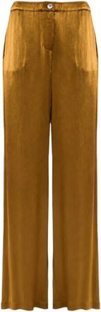 Nenette Femme, Pantalons, Brun, Taille: 46 FR Pantalone Wide Leg in Raso Crinkle