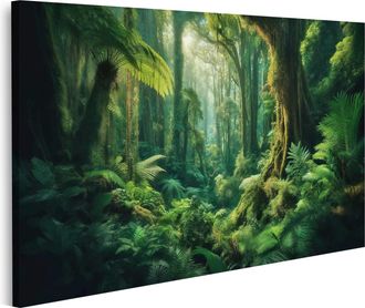 Islandburner Bild auf Leinwand Majestätischer tropischer Regenwald mit üppigem Grün Bilder Wandbilder Poster