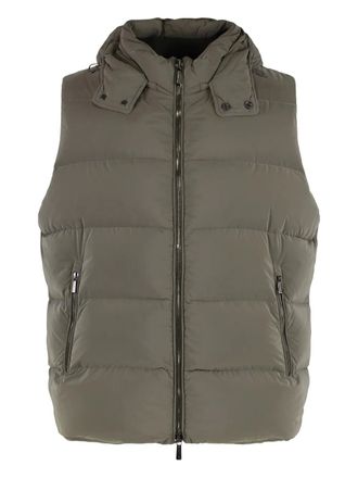 Moorer gilet matelassé à capuche - Vert