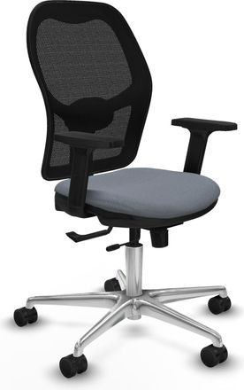 Piqueras y Crespo Jorquera Drehstuhl mit 2D-Armen, h&ouml;henverstellbare Lendenwirbelst&uuml;tze, ausgestattet mit Syncro/Traslack und Schaumstoff, Schwarz/Grau