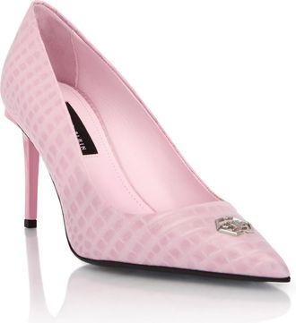Philipp Plein Cocco Print Decolette Mid Heels Hexagon 9