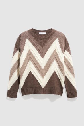 Gerard Darel Pull en laine &agrave; chevrons - RECA - Beige ros&eacute;