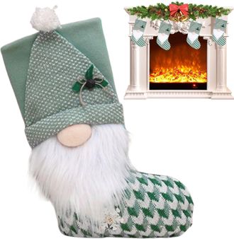 Generico Weihnachtssocken, gestrickte Weihnachtsstr&uuml;mpfe f&uuml;r Weihnachtsbaum, S&uuml;&szlig;igkeitenbeutel, Heimdekoration f&uuml;r Partys, S&uuml;&szlig;igkeiten, Kamin, Garten, Schreibt