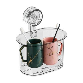 Generico Dusch-Organizer, Duschregal mit Wandhalterung, transparent, abnehmbar, mit Saugn&auml;pfen f&uuml;r Hygieneartikel, Kosmetik und Taschent&uuml;cher