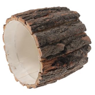 UPKOCH Holzeimer Als Blumentopf Rustikales Pflanzgef&auml;&szlig; Aus Baumrinde Nat&uuml;rliches Dekor F&uuml;r Garten Und Balkon Passend F&uuml;r Einheimische Blumen Und K&uuml;nstliche P