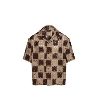 Amiri Chemise en crochet &agrave; carreaux