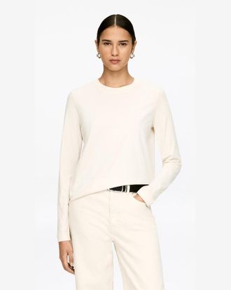 Arket IRIS Charakteristisches Langarm-T-Shirt -Wei&szlig;