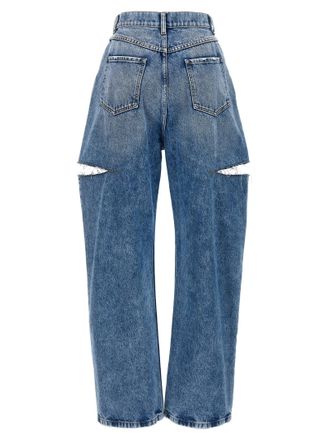 Maison Margiela Womens Blue Cotton Straight-Leg Jeans Clothing
