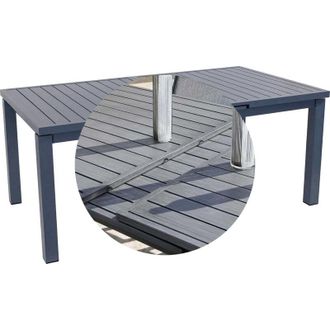M&S Collection Table en aluminium extensible 8 &agrave; 10 personnes Santorin Teck gris&eacute;