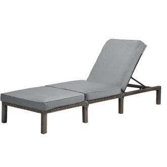 SVITA Peach Gartenliege Sonnenliege Polsterauflage Klappbar Polyrattan Grau - Svita