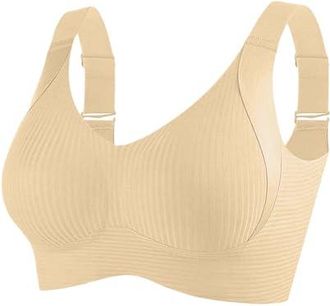 Generic Soutien-gorge pour femme avec boucle sur le devant, bord en dentelle, sans mouvement de lanneau en acier, fronc&eacute; sans couture, ajustement, yoga, somme