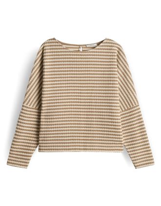 OPUS Damen Sweatshirt | GRESH Regular Ringel Sweatshirt in Strickoptik Salted Caramel, 40