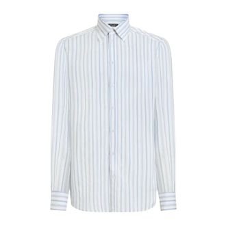 Dolce & Gabbana Gestreiftes Baumwollpopeline-Hemd - - Shirts - Herren - Mehrfarbig - XL