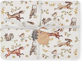 Cooksmart Forest Fable Tischsets aus Kork, Britisches Design, Waldtierdruck, hitzebest&auml;ndig und langlebig, stilvolles und praktisches Geschirr, leicht abwischba