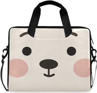 Alaza Sac pour ordinateur portable de 40,6 &agrave; 15,6 pouces - Motif visage dours bleu - Pour homme et femme - Pour &eacute;tudiants, travail, voyage, Bear A26167, Tai