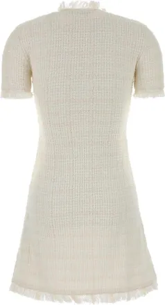 Self Portrait Womens Cream Textured Knit Mini Dress Abiti