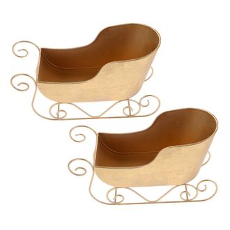 BESPORTBLE 2 St&uuml;ck Weihnachtsmann Schlitten Dekorationsset aus Metall Rote Tischdekoration Bonboniere f&uuml;r Weihnachtsfeier und Weihnachtsbaum