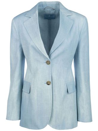 Ermanno Scervino blazer à simple boutonnage - Bleu