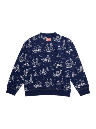 Kenzo Boys Crewneck Sweatshirt Blue Cotton Hoods & Sweatshirts