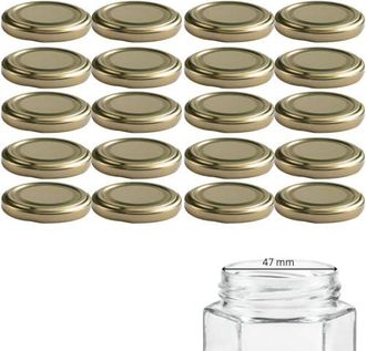 mikken Art 20 Deckel TO 58/6 cm für Gläser Marmeladengläser Twist-Off Ersatzdeckel Schraubdeckel für Einmachgläser Farbe Gold