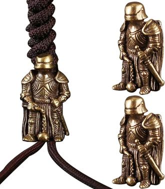 Generic 2 Pcs Messing Antique R&uuml;stung Krieger Lanyard Perlen Paracord Perlen Schl&uuml;sselbundwerkzeugmesser DIY Halskette Rucksack -pendellzubeh&ouml;r Accessoires