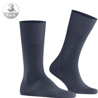 Falke Herren Socken blau Merinowolle meliert
