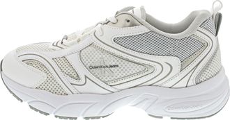 Calvin Klein Damen Retro Tennis MESH ML Sneaker, Bright White/Silver, 39 EU