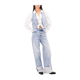 Icon Denim Los Angeles Femme, Jeans, Bleu, Taille: W27 Kiki Wide Jeans