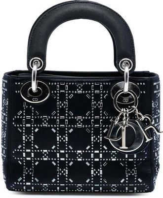 Dior Hobo Bags - Mini Satin Cannage Strass Crystal Embellished Lady - Gr. unisize - in Schwarz - f&uuml;r Damen