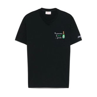MC2 Saint Barth Schwarzes Baumwoll-T-Shirt Portofino Stil - - Tops - Herren - Schwarzk - 2XL