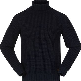 Bergans Nordmarka Herren Merino Pullover mit hohem Ausschnitt, Marineblau, Large