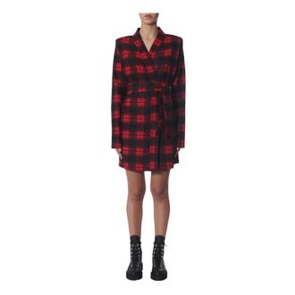 Unravel Femme, Robes, Rouge, Taille: 36 FR Plaid Spalline Short Robe