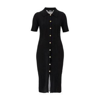 Versace Femme, Robes, Noir, Taille: 36 FR Mini-robe tricot&eacute;e avec fente profonde