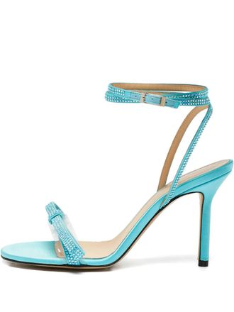 Mach & Mach sandales à noeud en cristal 90 mm pre-owned - Bleu