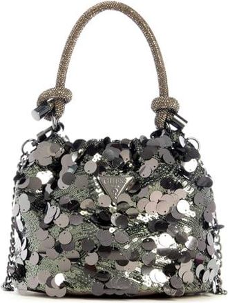 Guess sac à épaule bandoulière sac à main Holiday Shine Top Handle Pouch Pewter anthracite