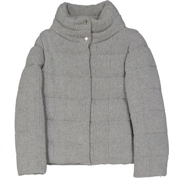 Herno Femme, Vestes, Gris, Taille: 42 FR Veste Bomber Matelass&eacute;e en Maille Tricot&eacute;e