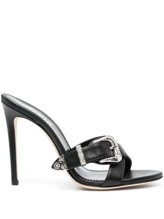 PARIS TEXAS mules à détail de boucle - Noir
