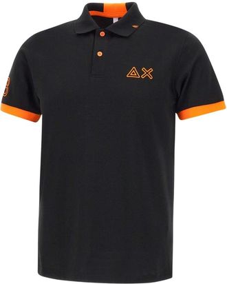 Sun 68 Polo Logo Fluo - Homme - Tops - Noir - Taille: M