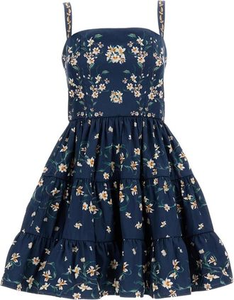 Agua Bendita Femme, Robes, Bleu, Taille: 38 FR Agua Madera Mini Dress