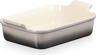 LE CREUSET Le Creuset Rechteckige Auflaufform Tradition aus Steinzeug, 26 cm, 2.4 Liter, Flint, 71102264440001