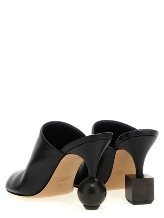 Jacquemus Womens Les Mules Bisou Black Lamb Leather Heels