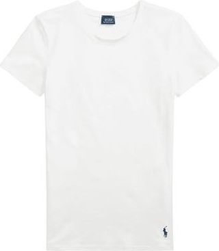 Polo Ralph Lauren Schmales Baumwoll-T-Shirt in Weiß