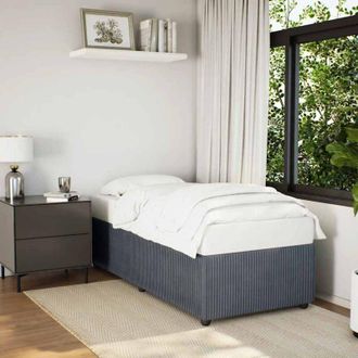 vidaXL Vidaxl - Cadre de lit sans matelas gris fonc&eacute; 90x200 cm velours